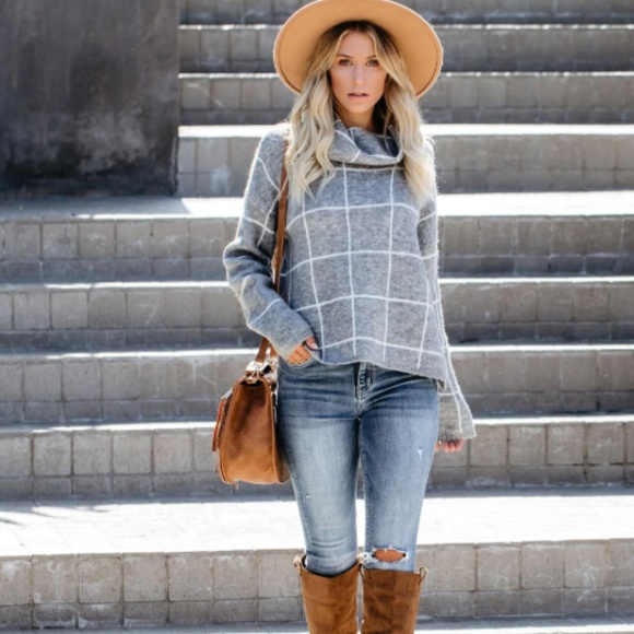 S. the Widow | Sweaters | Ibbie Plaid Turtleneck Sweater | Poshmark